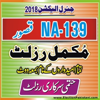 NA-139 Kasur Election 2018 Full Result Candidates Vote