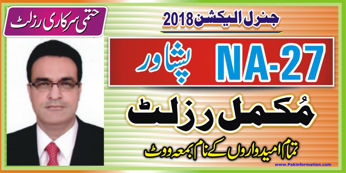 NA-27 Peshawar Election 2018 Full Result Candidate Vote