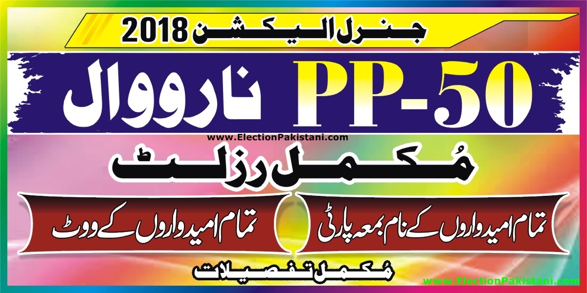 PP-50 Narowal Election 2018 Full Result Candidates Vote